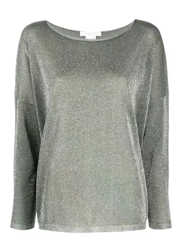 Fabiana Filippi Glitter-embellished Long-sleeve Top - Green