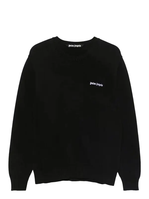 Palm Angels Logo-embroidered Sweater - Black