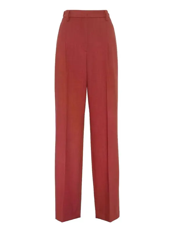 Brunello Cucinelli Virgin-wool Tailored Trousers - Red