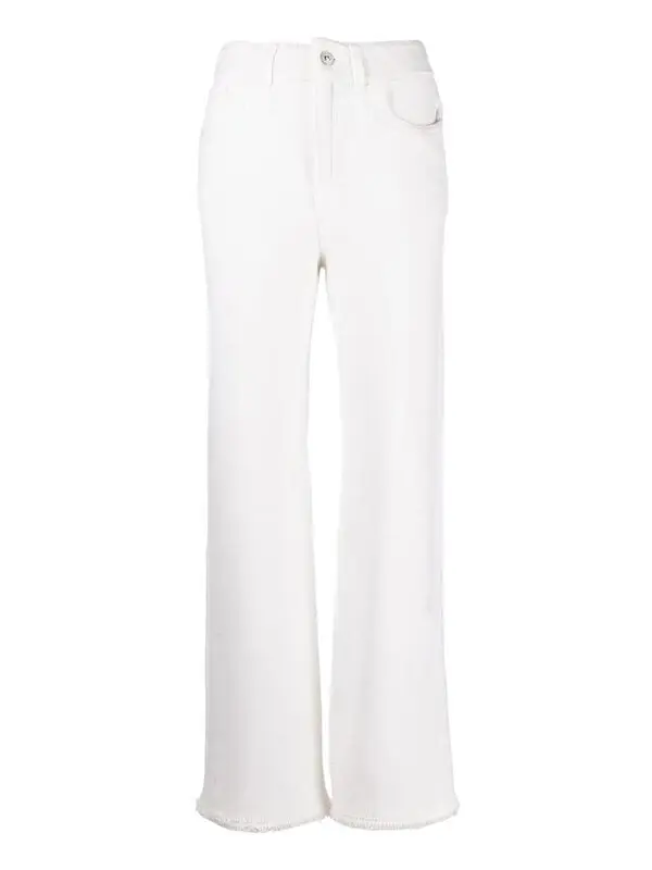 BARRIE Distressed Straight-leg Trousers - Neutrals