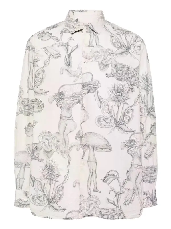 CASEY CASEY Big Raccourcie Cotton Shirt - Brown