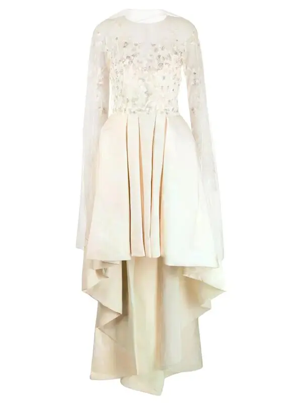 SAIID KOBEISY High-low Brocade Maxi Dress - Neutrals