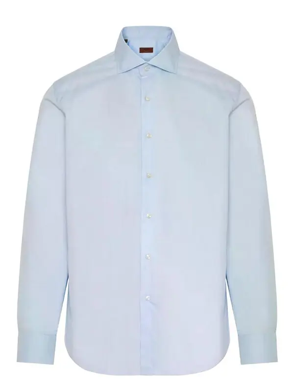 BARBA NAPOLI Cotton Botton-up Shirt - Blue