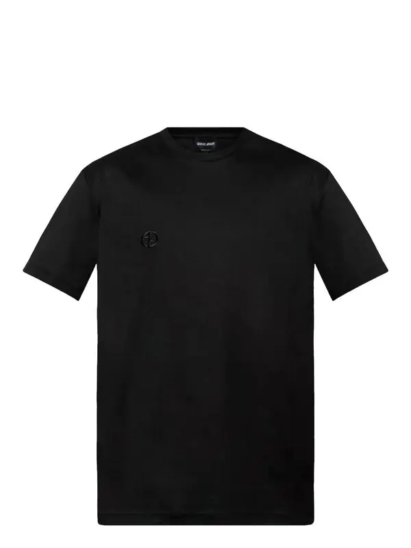 Giorgio Armani Logo-embroidered T-shirt - Black