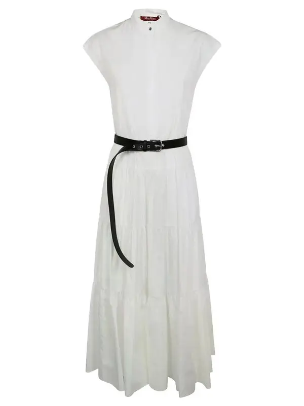 Max Mara Bairo Tiered Midi Dress - White