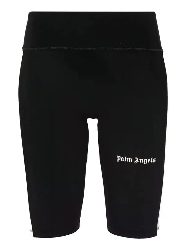 Palm Angels Cyclist Track Logo-printed Shorts - Black