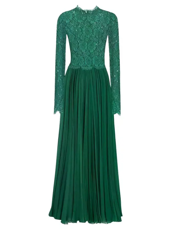 Dolce & Gabbana Lace-panel Gown - Green