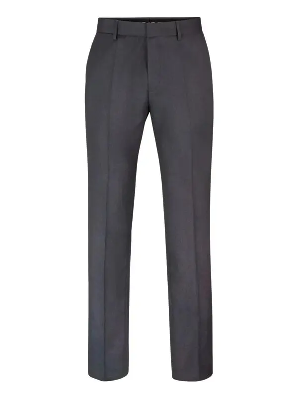 BOSS Pressed-crease Tailored Trousers - Grey