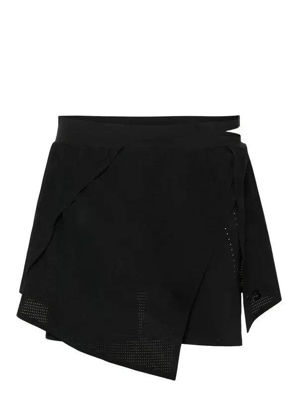 Y3 Logo-printed Mesh Skort - Black