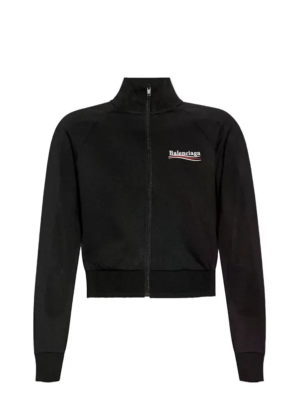 Balenciaga Logo-embroidered Sweatshirt - Black