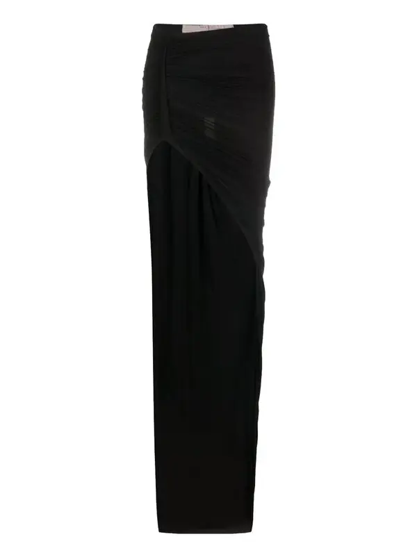 Rick Owens Asymmetric Maxi Skirt - Black
