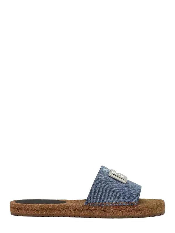 Dolce & Gabbana Logo-plaque Denim Espadrilles - Blue