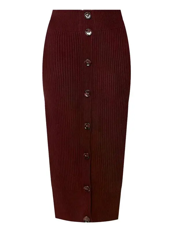 Erdem Pencil Midi Skirt - Red