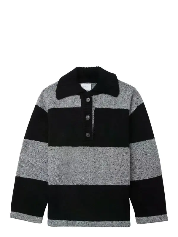 HALFBOY Spread-collar Striped Jumper - Grey