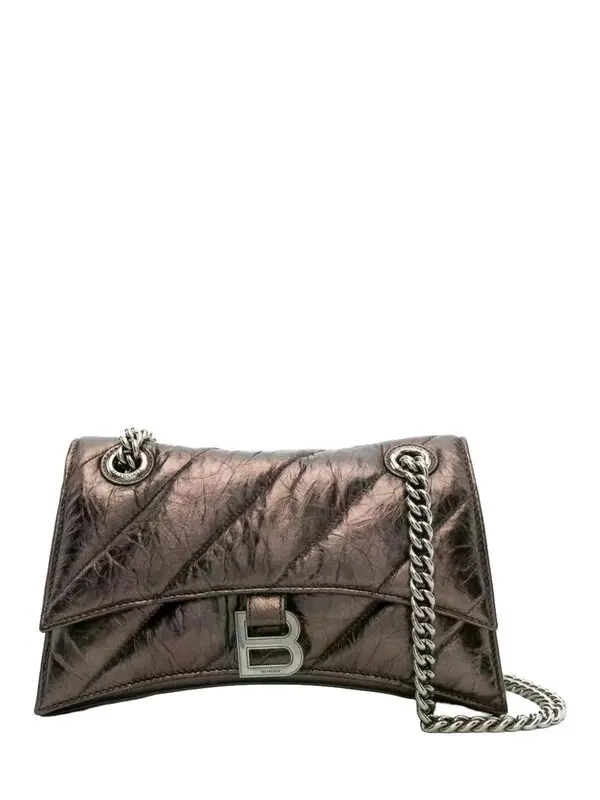 Balenciaga Crush Small Leather Shoulder Bag - Brown