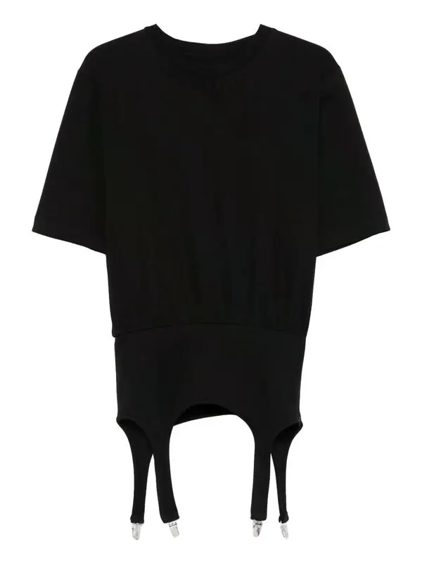 Fiorucci Suspender-detailed T-shirt - Black
