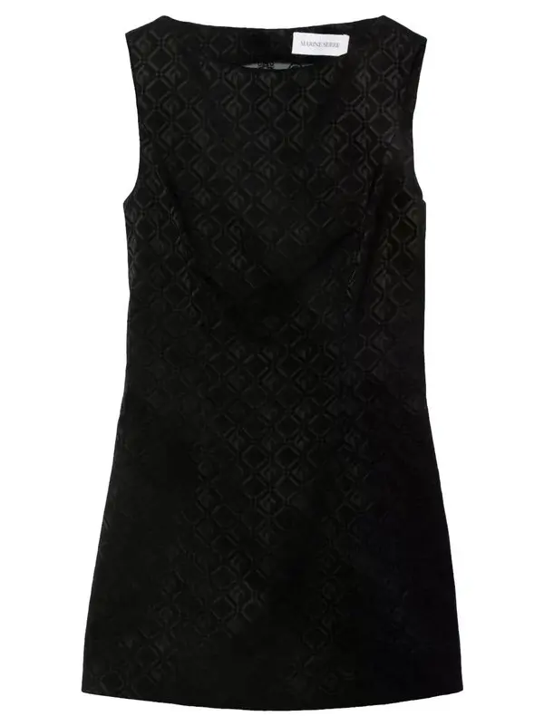 MARINE SERRE Moon Diamond-jacquard Mini Dress - Black