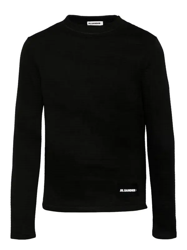 JIL SANDER Texture Long-sleeved T-shirt - Black