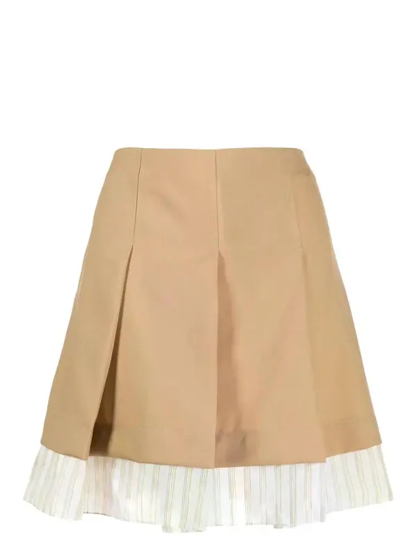 Marni Paneled Pleated Miniskirt - Brown