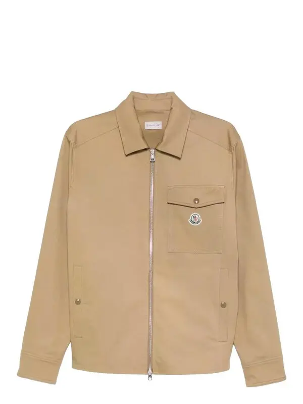 Moncler Gabardine Cotton Shirt Jacket - Neutrals