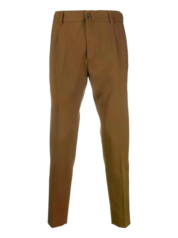 DELL'OGLIO High-waist Cropped Trousers - Brown