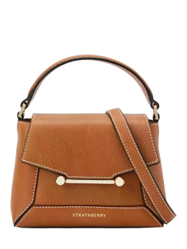 Strathberry Mosaic Leather Tote Bag - Brown