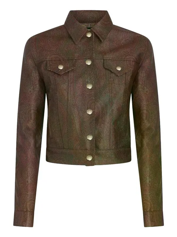 Etro Paisley-print Cropped Jacket - Red