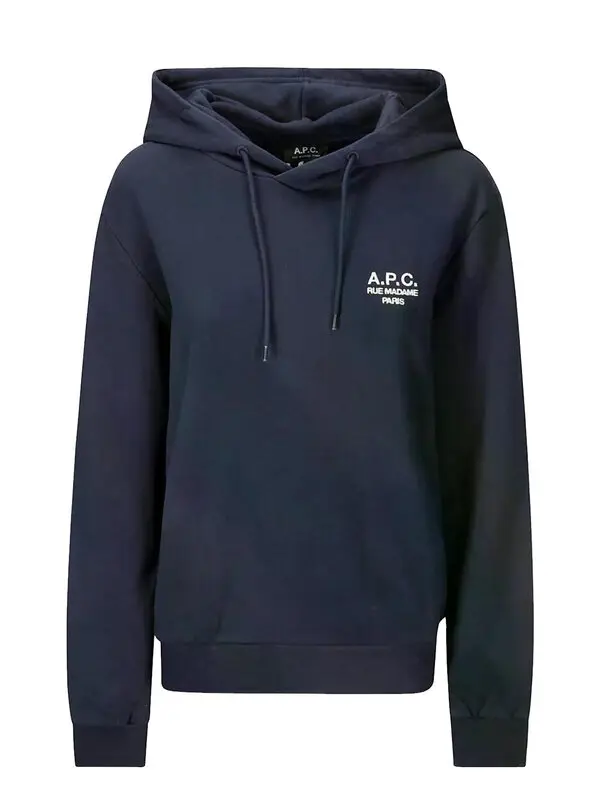 A.p.c. Logo-embroidered Hoodie - Blue