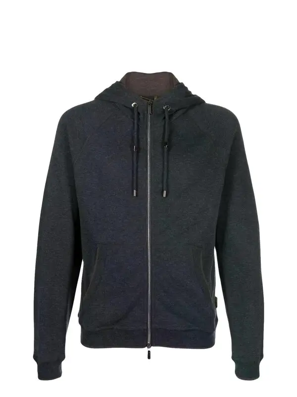 MOORER Zip-up Cotton-cashmere Blend Hoodie - Grey
