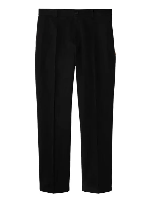 Burberry Tapered Cotton Trousers - Black