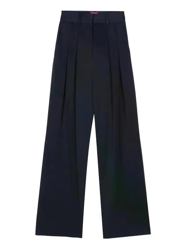 Staud Wide-leg Pleated Trousers - Blue