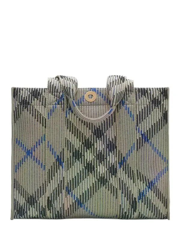 Burberry Check Knitted Tote Bag - Grey