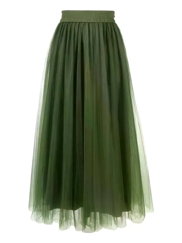 Fabiana Filippi High-waist Tulle Midi Skirt - Green