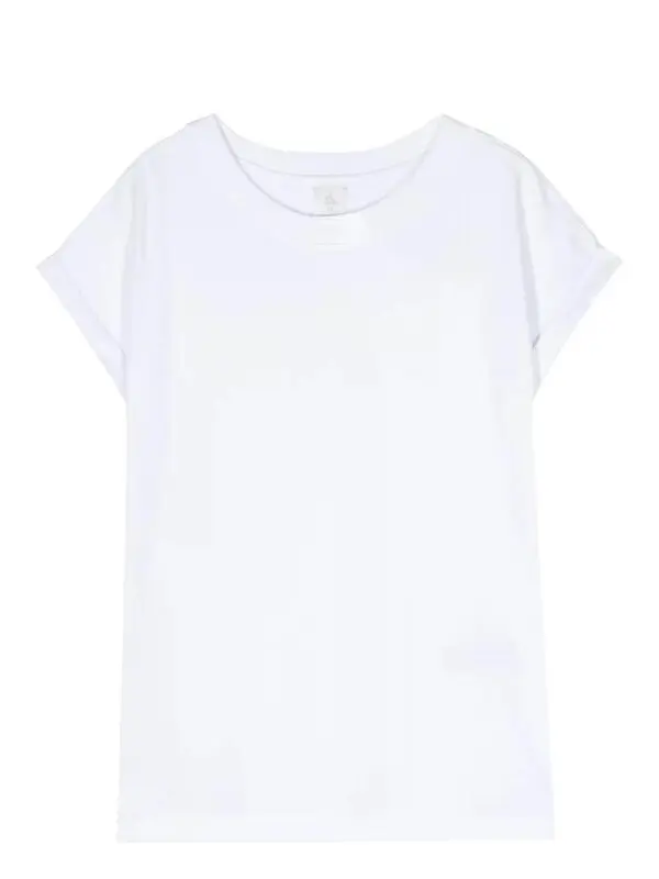 Eleventy Sound-neck Cotton T-shirt - White