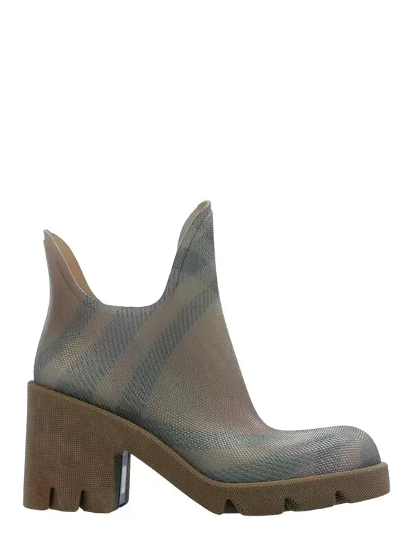 Burberry 65mm Marsh Checked Rubber Boots - Neutrals