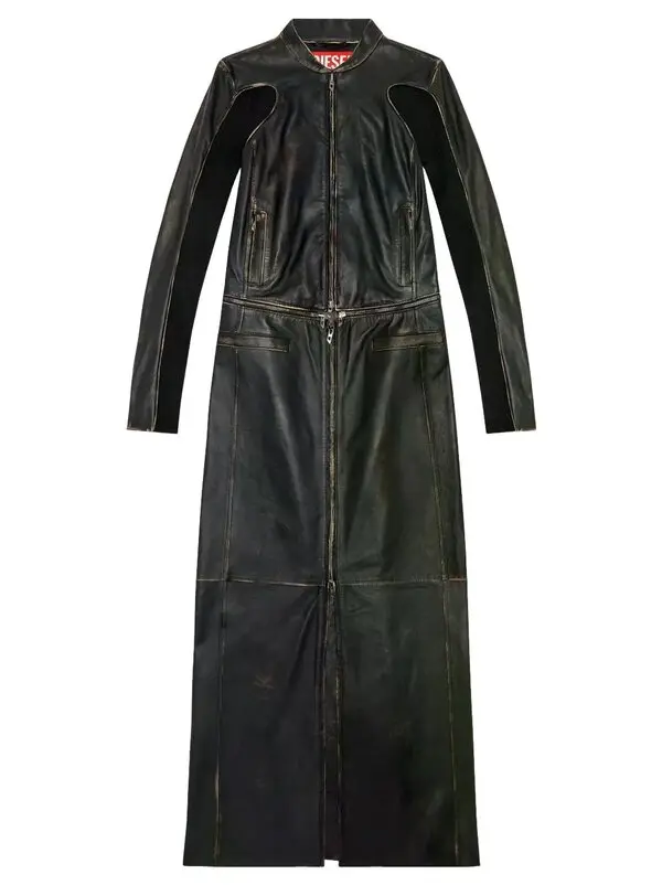 DIESEL® L-tot Leather Maxi Dress - Black