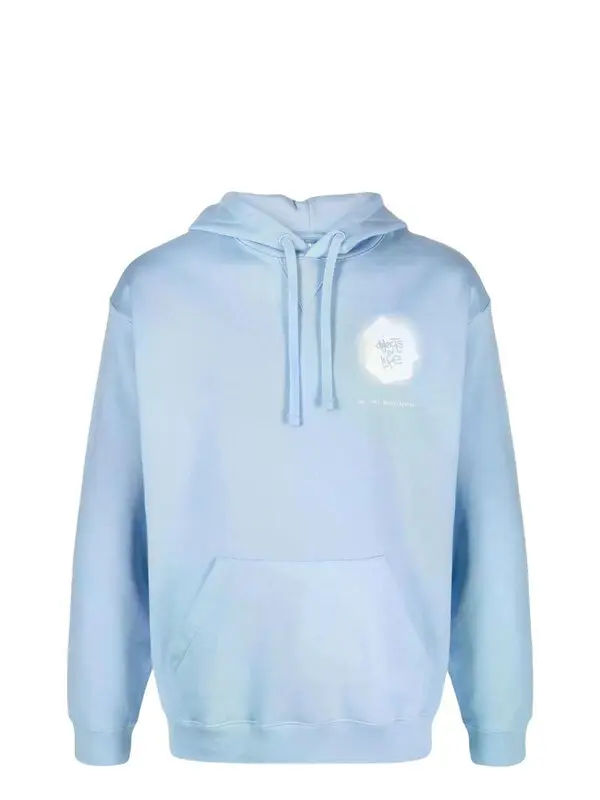 OBJECTS IV LIFE Cloud-print Cotton Hoodie - Blue