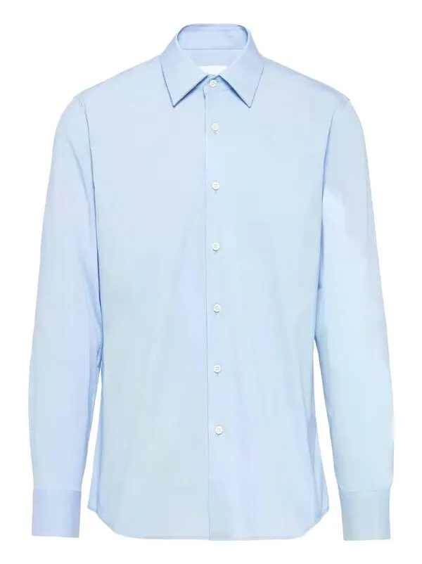 Prada Classic-collar Stretch Shirt - Blue