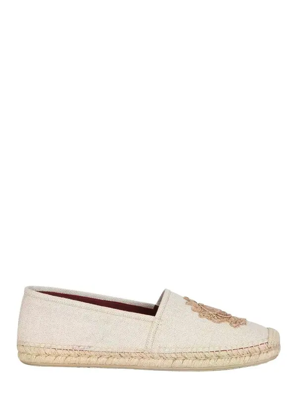 Dolce & Gabbana Embroidered Canvas Boccaccio Espadrilles - Neutrals