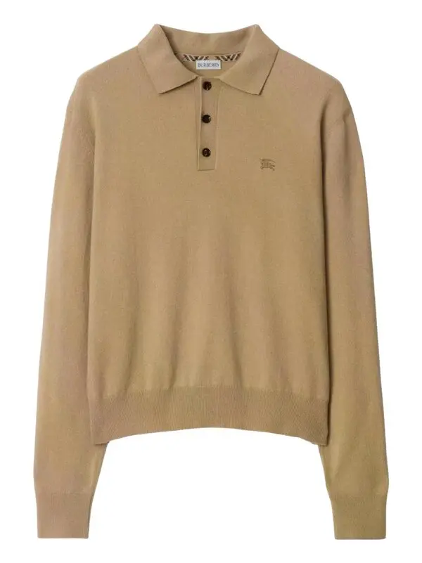 Burberry Cashmere Polo Shirt - Neutrals