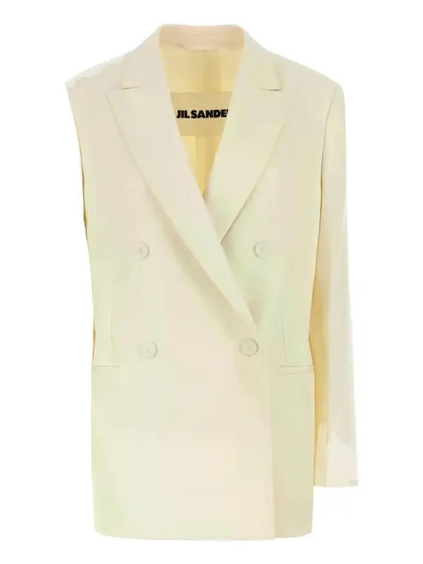 JIL SANDER Wool Double-breasted Blazer - Neutrals