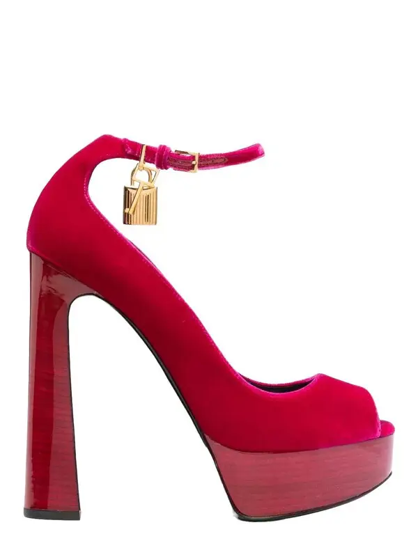 TOM FORD 145mm Platform Velvet Sandals - Pink
