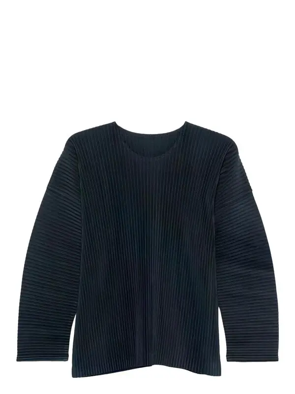 Issey Miyake Pleated Long-sleeve Top - Blue
