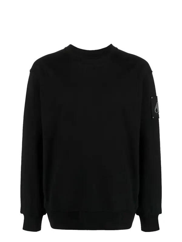 Moose Knuckles Logo Plaque Cotton Sweatshirt - Black