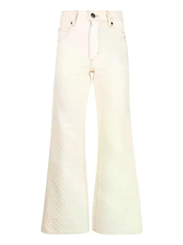 CHARLES JEFFREY Golden Jacquard Wide-leg Jeans - Neutrals