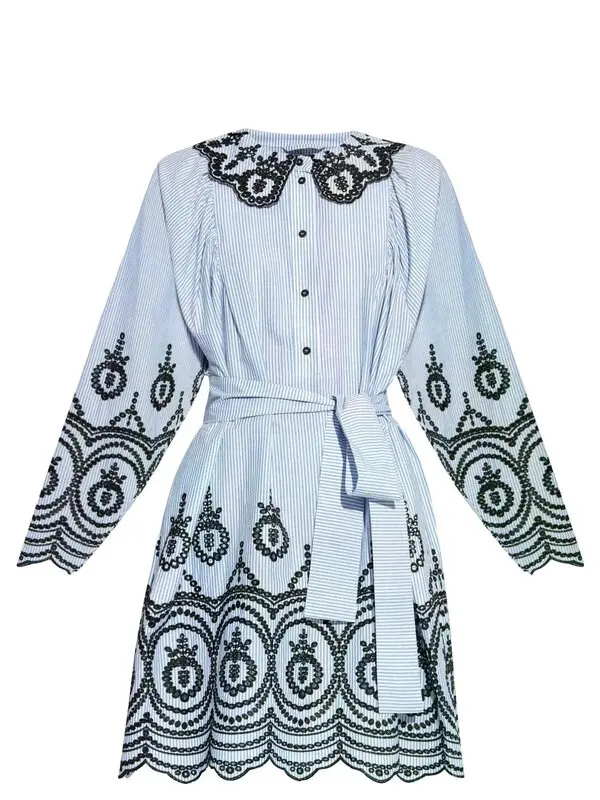 Munthe Broderie Anglaise Organic Cotton Dress - Blue