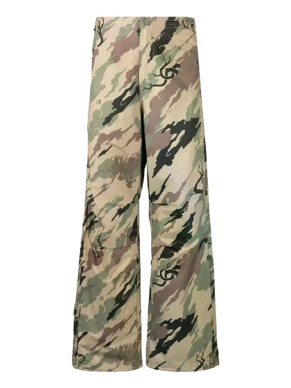 MAHARISHI Bonsai Forest-print Trousers - Brown