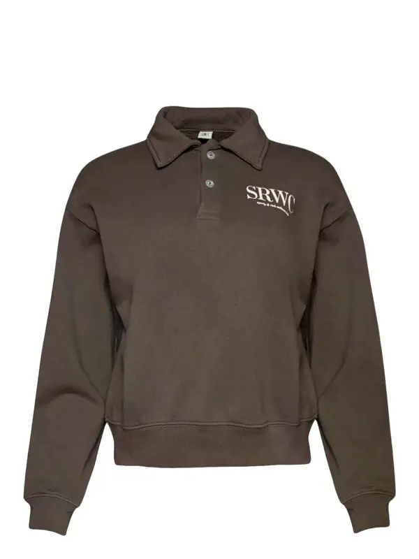 SPORTY & RICH Upper East Side Cotton Polo - Brown