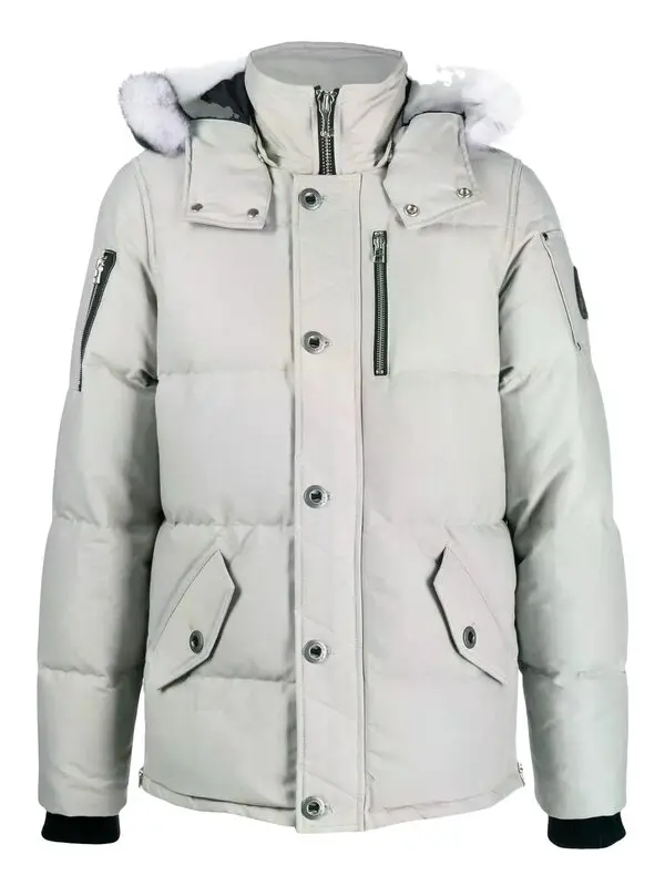 Moose Knuckles Faux-fur Trim Padded Parka - Grey