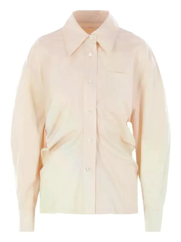 Co Button-front Draped Shirt - Neutrals